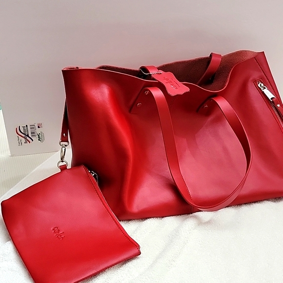 Colab | Bags | Colab Genuine Leather Red Boho Bag | Poshmark